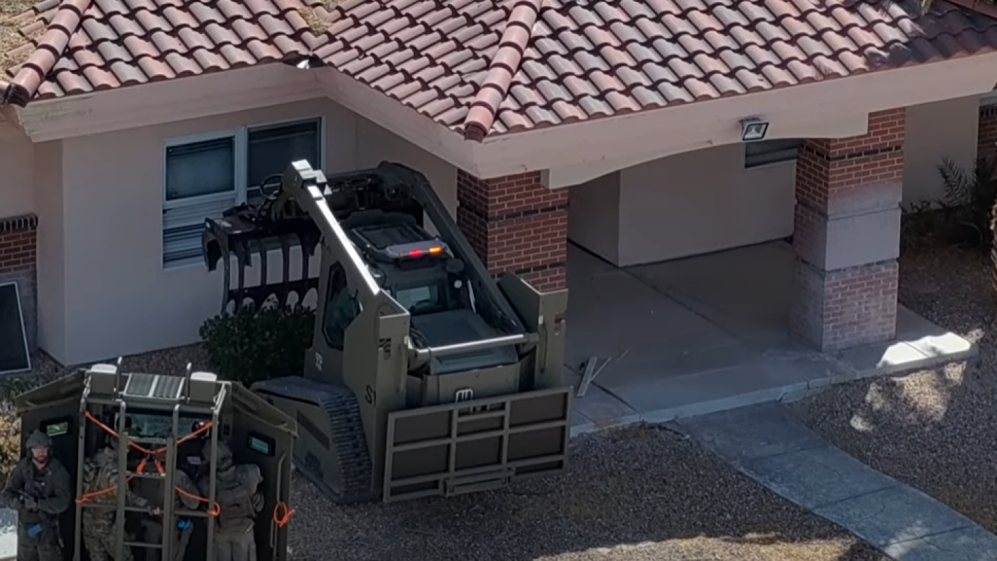 LVMPD unveils ‘The Rook,’ an armored vehicle built to breach barriers ...