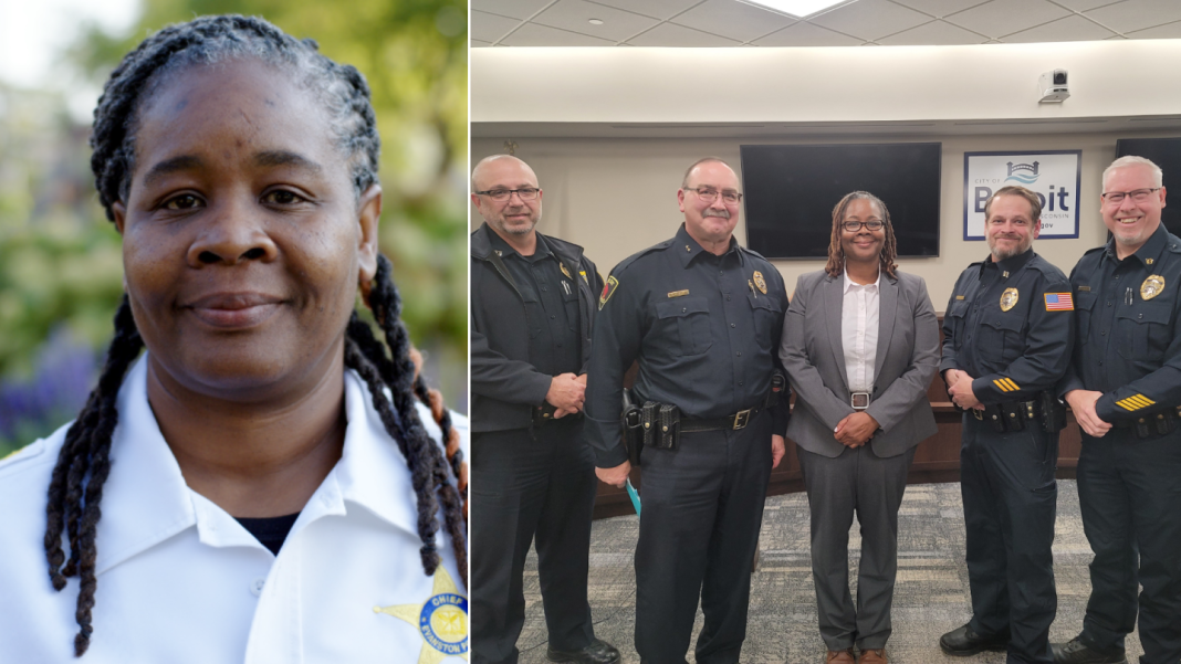 Ill. police chief pins badge on twin sister, Wis. PD's newest top cop ...